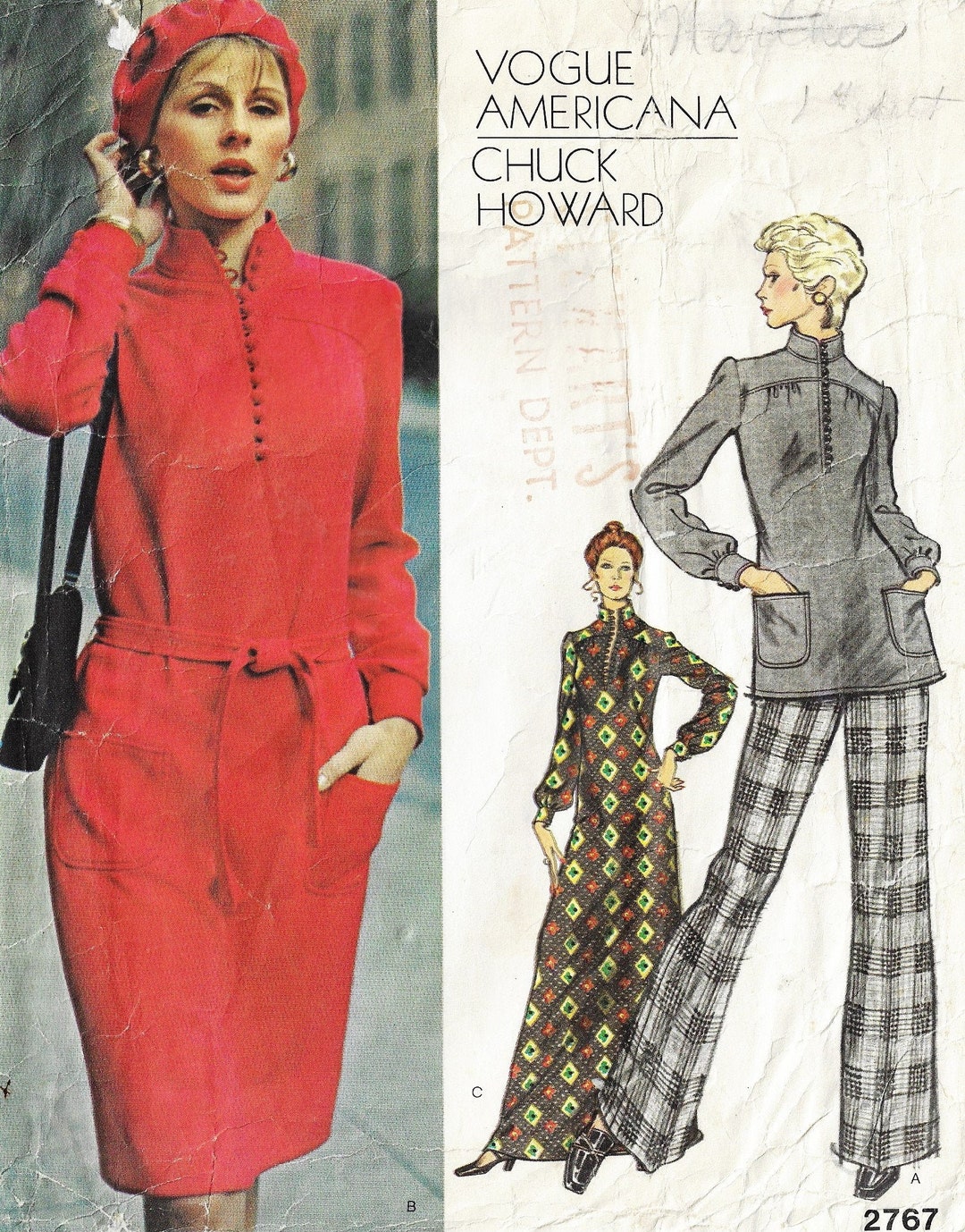 1970s Chuck Howard Womens Semi-fitted Dress, Tunic & Wide Leg Pants ...