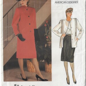 80s Joseph Picone Womens Jacket and Skirt Vogue Sewing Pattern 1388 ...