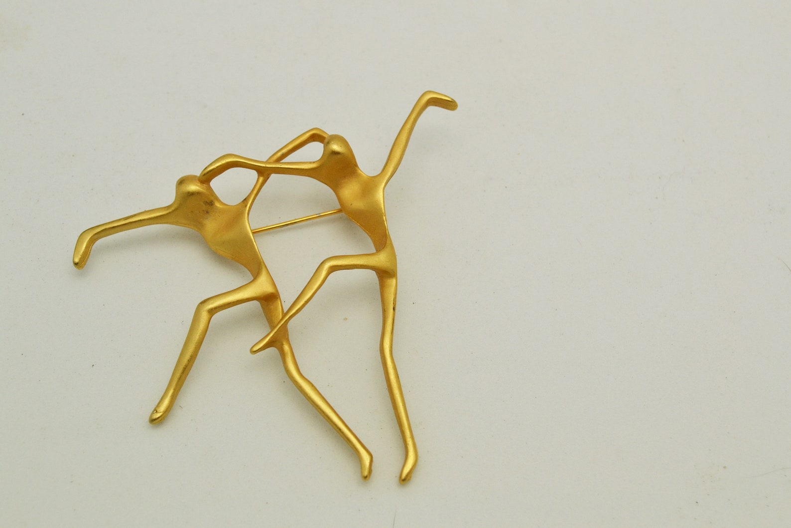 Vintage AJC Modern Dancers Brooch Gold Tone Metal Womens | Etsy