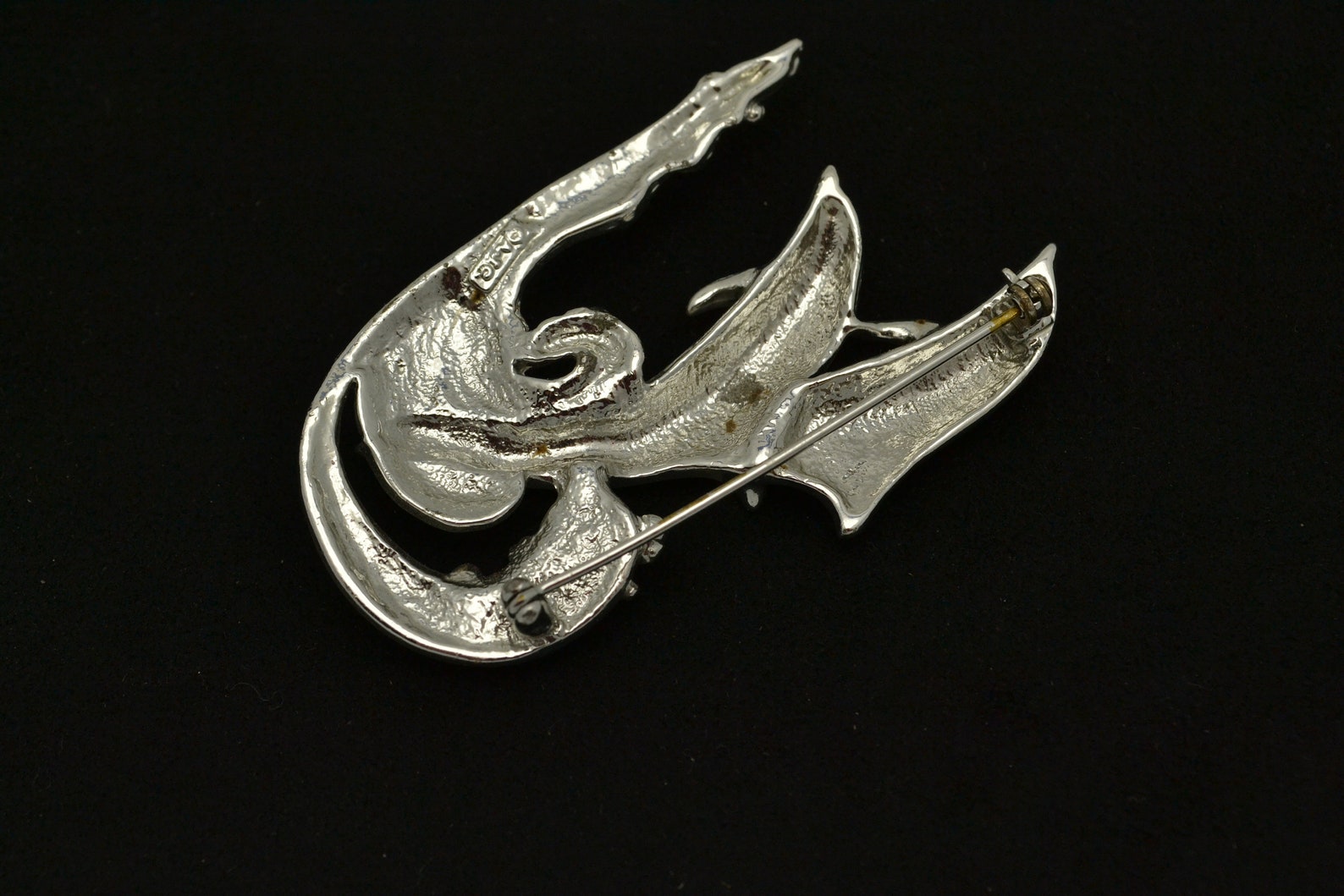 Vintage AJC Brooch Two Dolphins in the Waves Silver Tone Lapel | Etsy