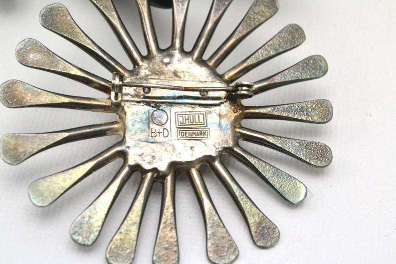 Vintage Jacob Hull Silver Plate and Agate Brooch Danish Artist for B ...