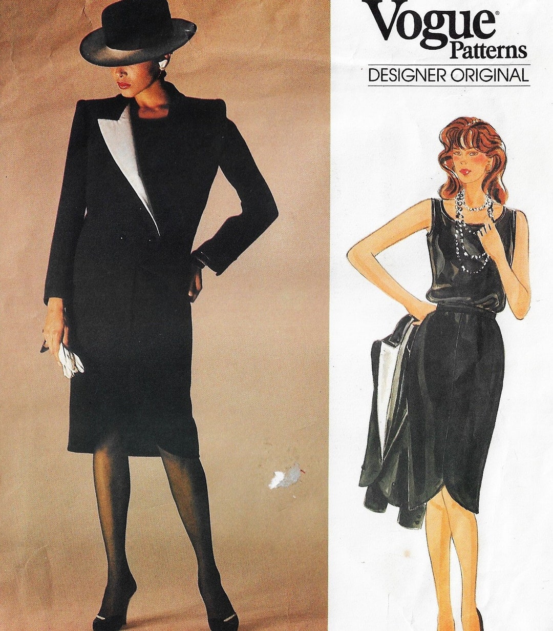 80s Valentino Above Hip Jacket, Tulip Hem Skirt & Top Vogue Sewing ...