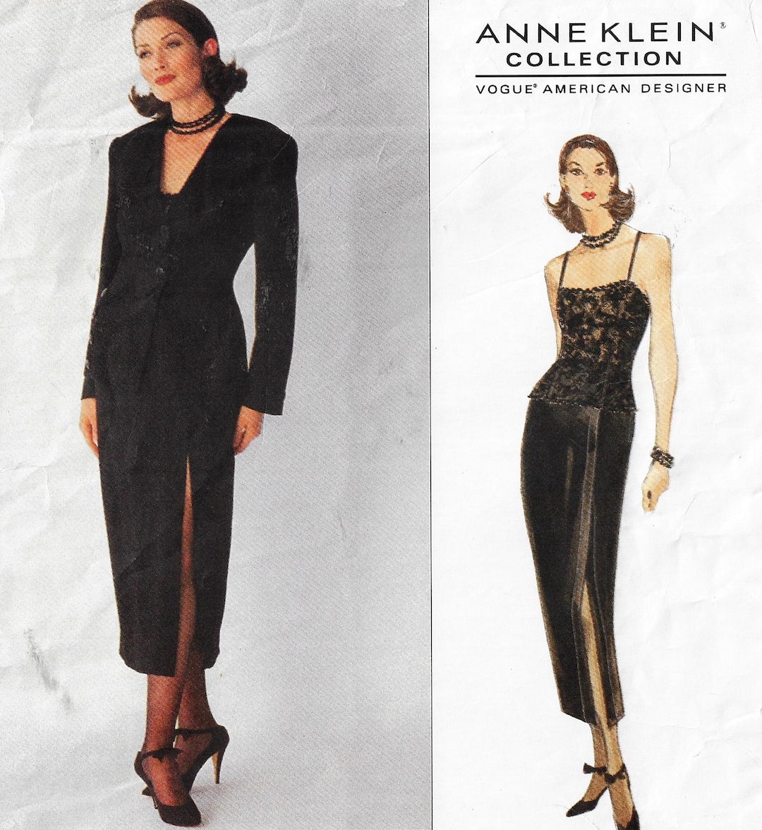 90s Anne Klein Jacket, Bodysuit & Skirt Vogue Sewing Pattern 1262 Size ...