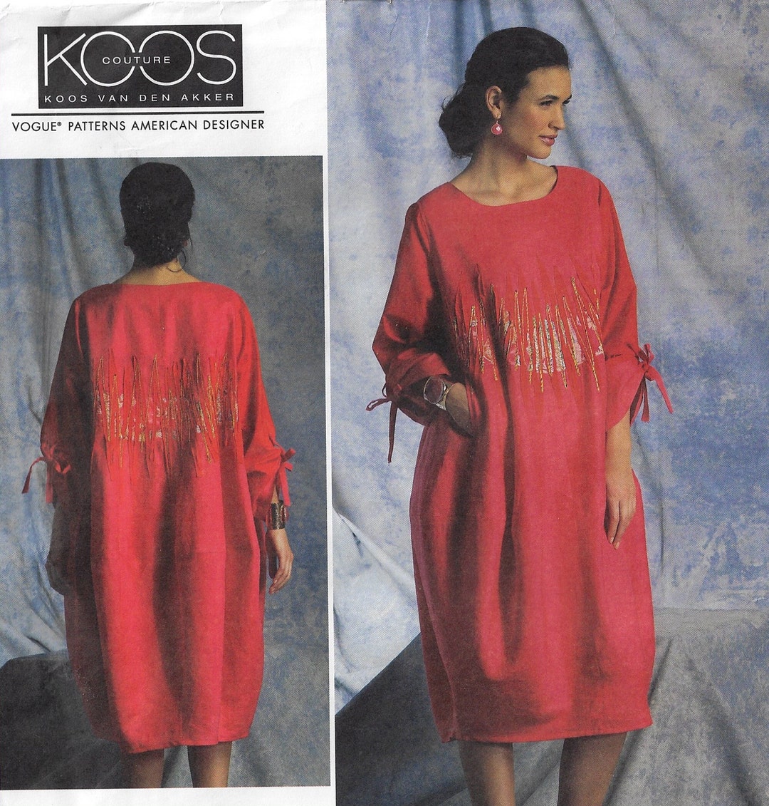 Koos Van Den Akker Womens Pullover Dress Vogue Sewing Pattern V1401 ...