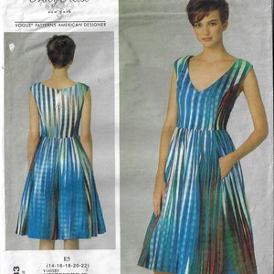 Tracy Reese Womens V Neckline Summer Dress Lined Sundress Vogue Sewing ...