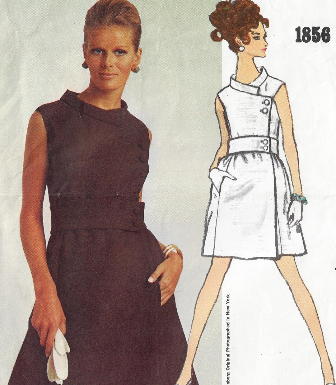 1960s Chester Weinberg Womens A Line Step in Dress Vogue Sewing Pattern ...