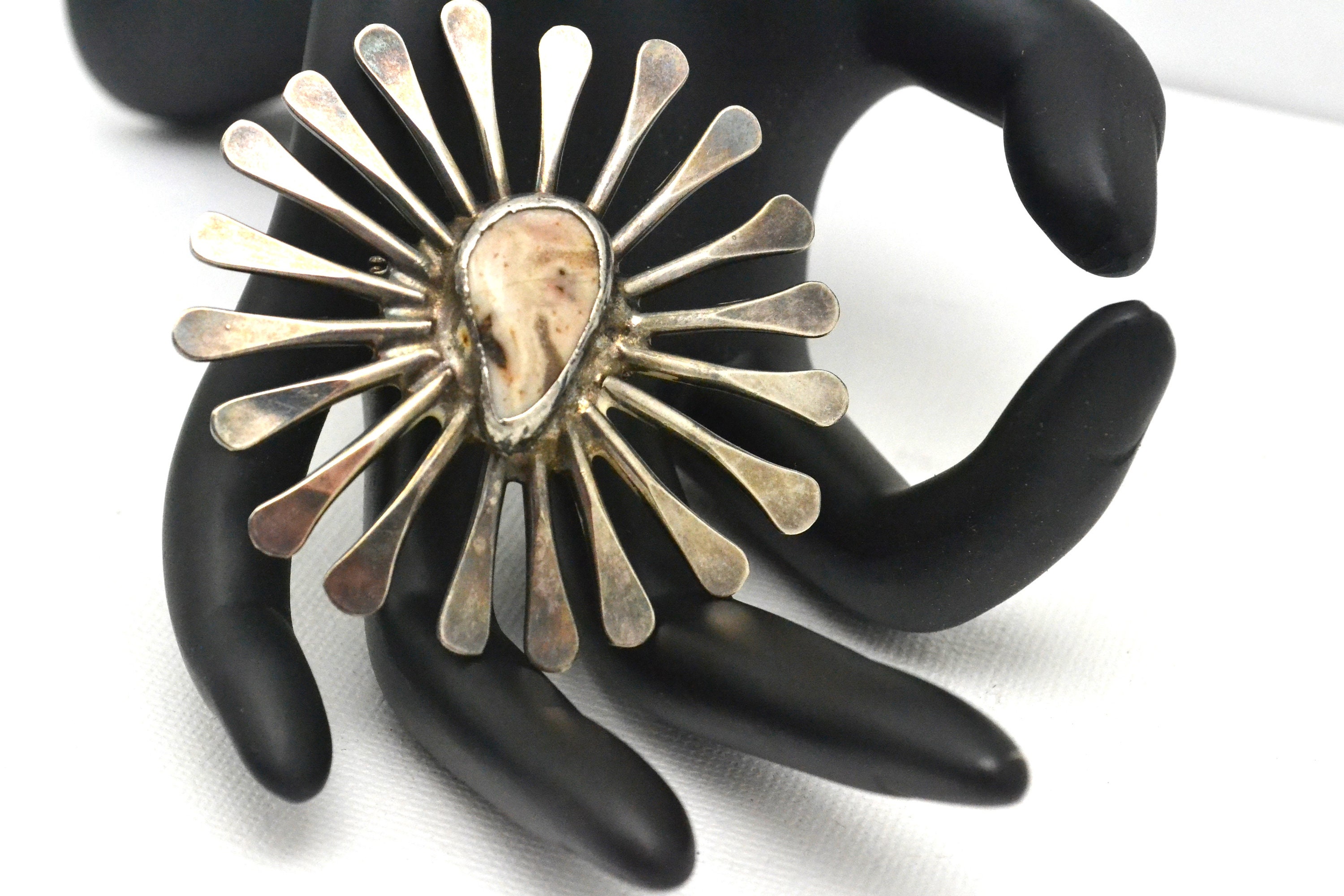 Vintage Jacob Hull Silver Plate and Agate Brooch Danish Artist for B ...