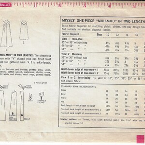 60s Womens Muu Muu in Two Lengths Simplicity Sewing Pattern 7088 Size ...