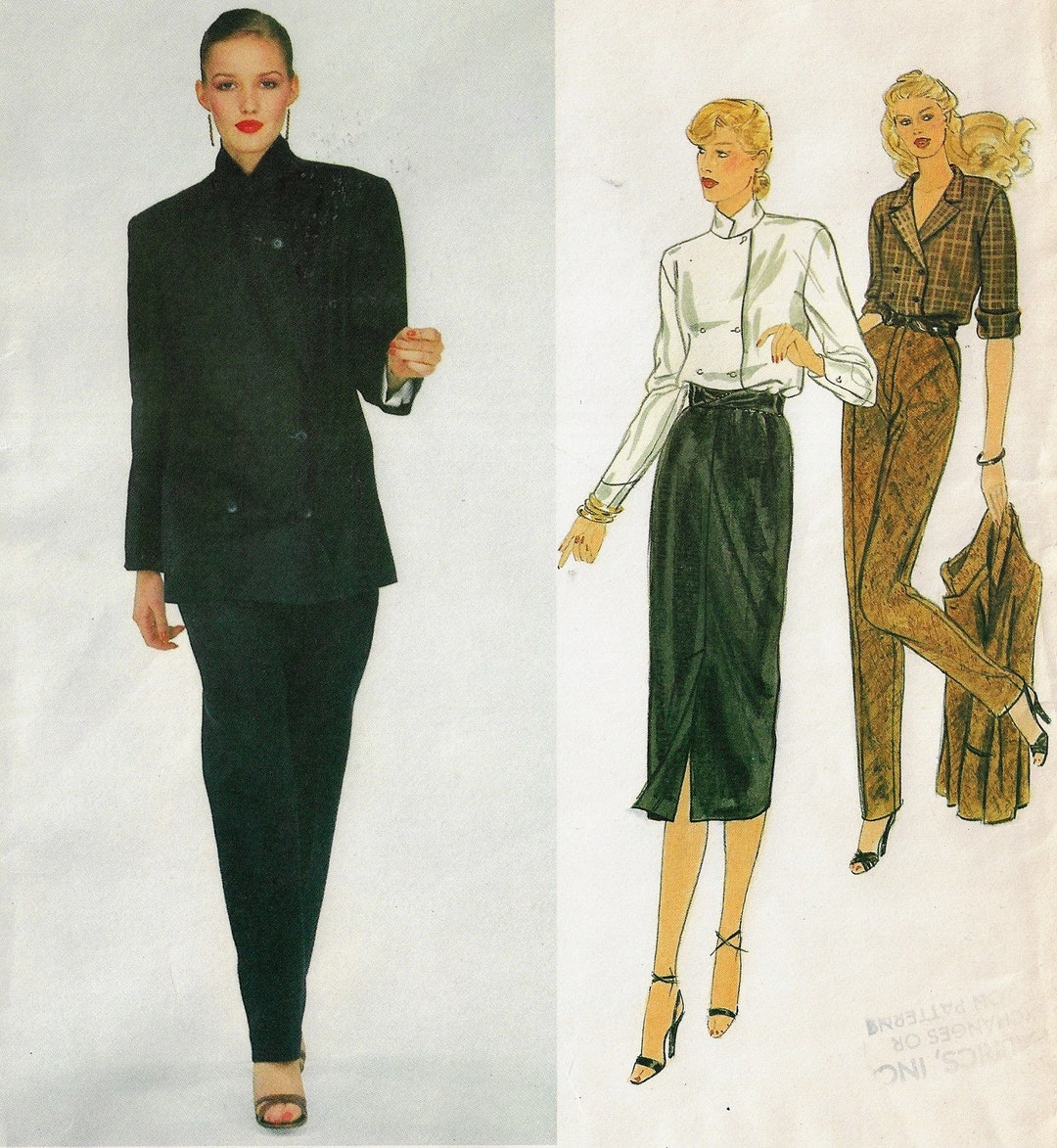 70s Calvin Klein Womens Jacket, Pants, Skirt & Blouse Vogue Sewing Pattern 2271 Size 14 Bust 36 ...