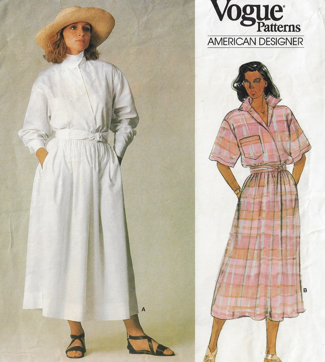 80s Ralph Lauren Womens Convertible Collar Shirt & Dirndl Skirt Vogue ...