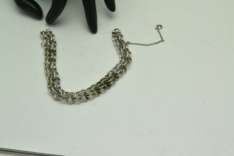 Vintage Jacob Bender Sterling Silver Charm Bracelet Double Links Great ...