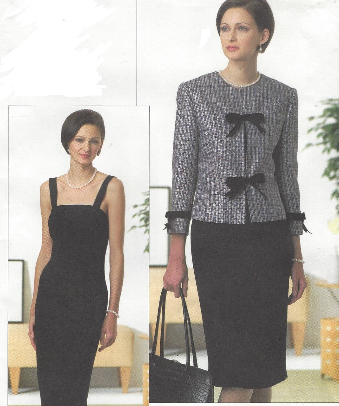 Womens Above Hip Jacket With Ribbon Trim and Princess Seam Dress OOP ...