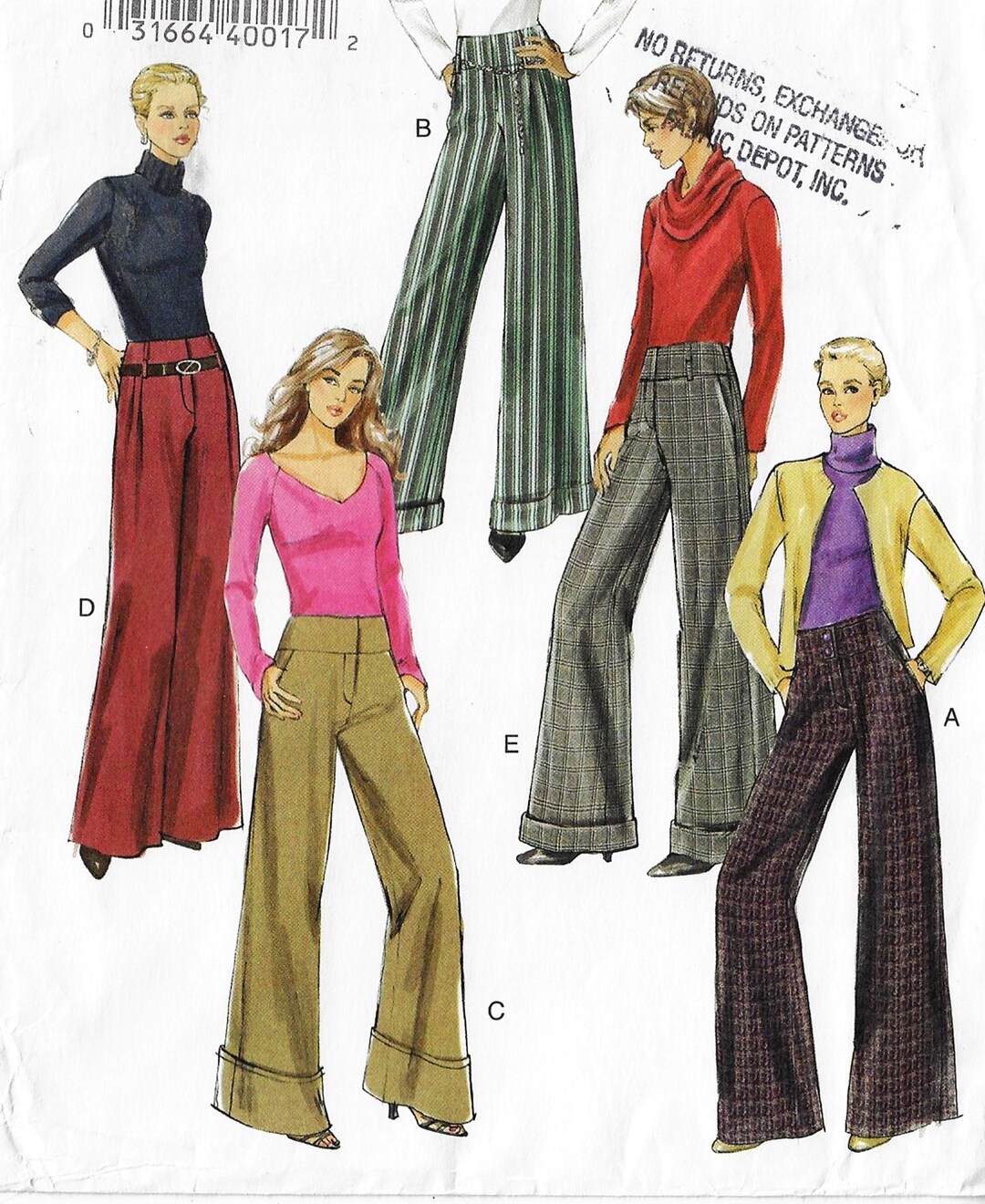 Womens Contour Waist Pants With Variations Vogue Sewing Pattern V8131 ...