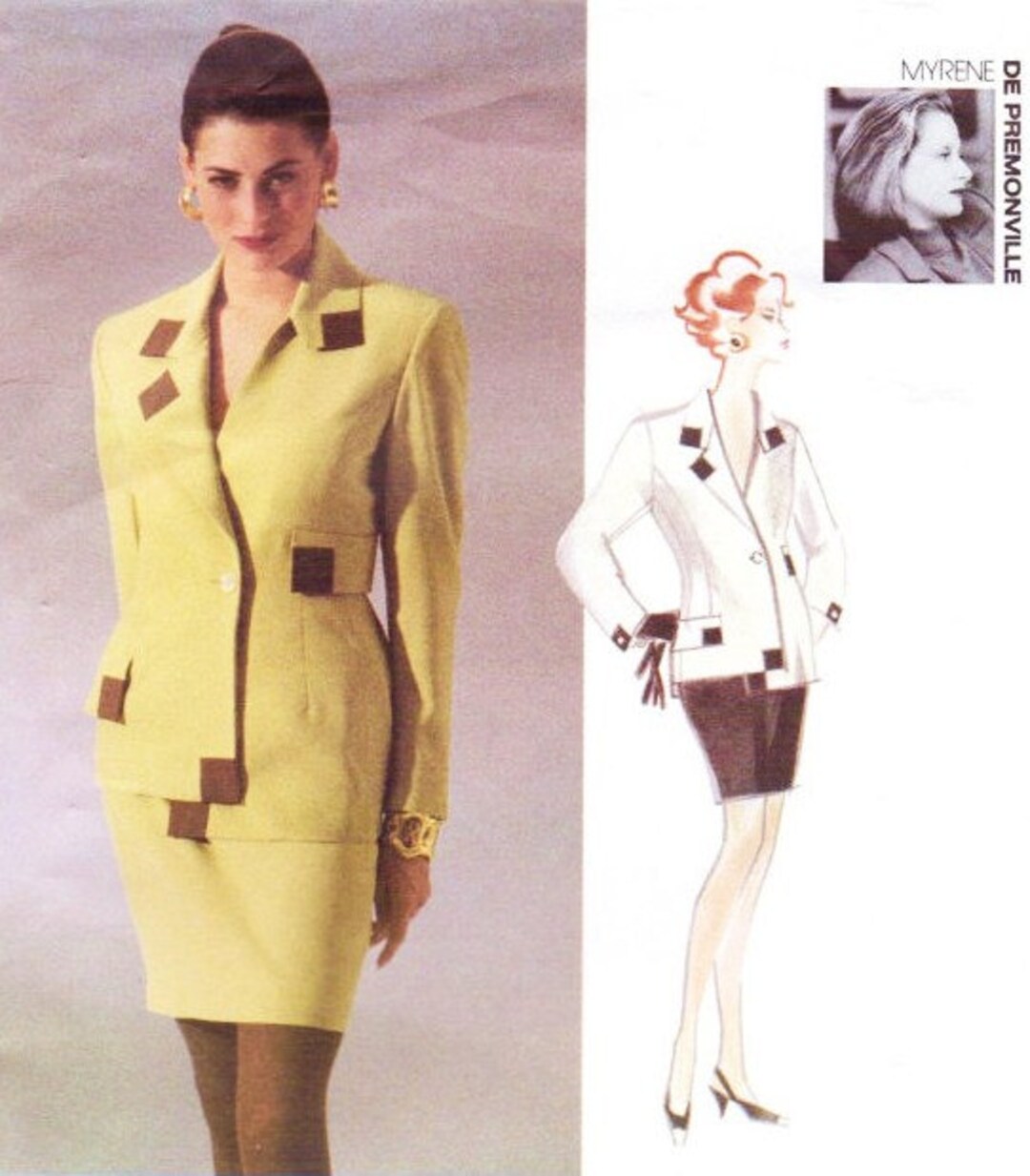 90s Myrene de Premonville Womens Jacke & Rock Vogue Schnittmuster 2955 ...
