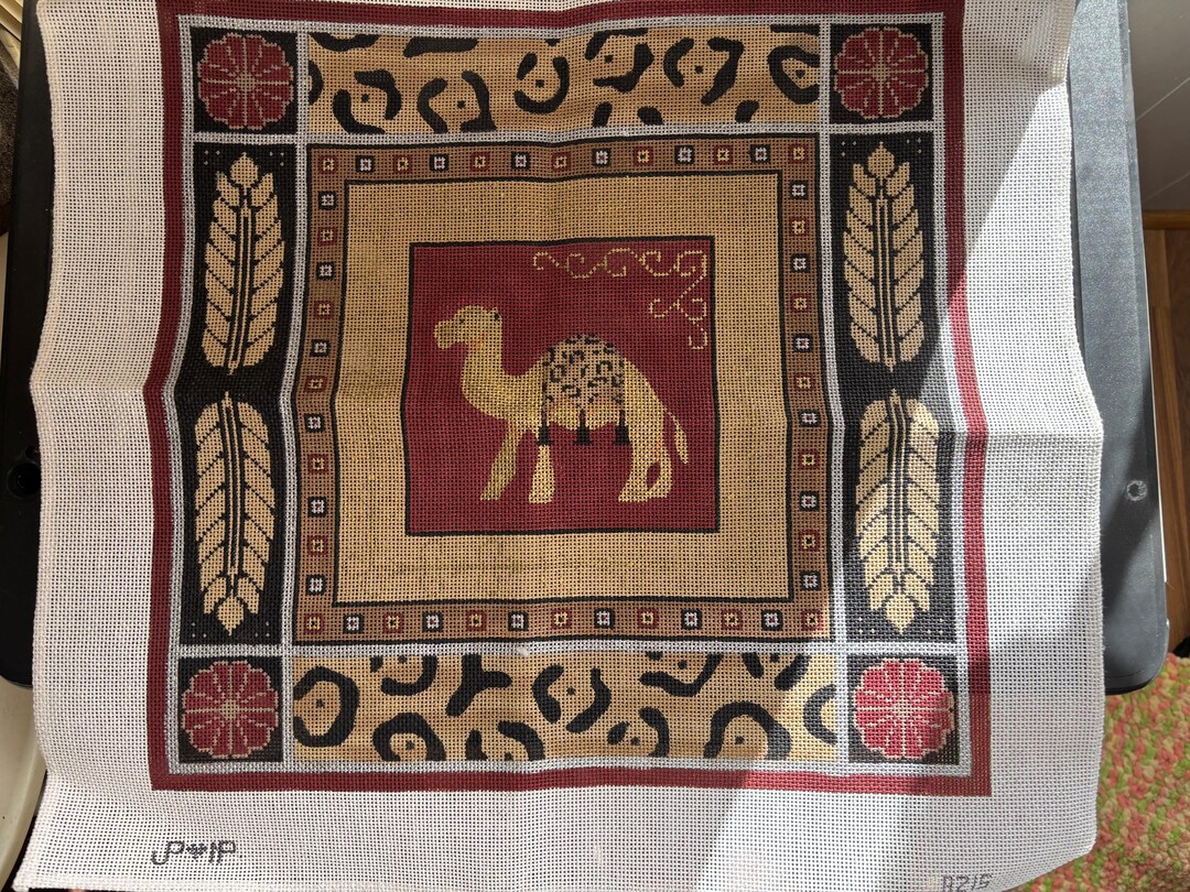 Camel & Gold Filigree Needlepoint Canvas Hand Painted by JP Needlepoint ...