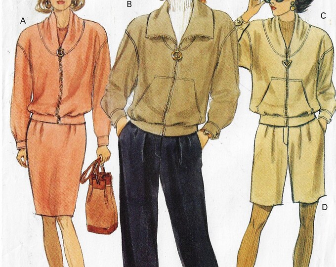 Womens Lined Bomber Jacket, Skirt, Pants & Shorts Vogue Sewing Pattern ...