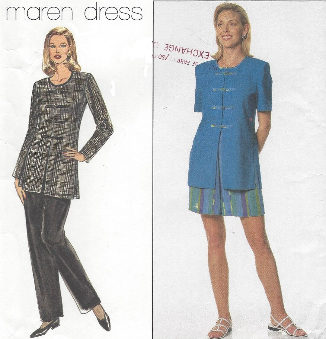 90s Simplicity Sewing Pattern 7527 Maren Dress Womens Asian - Etsy