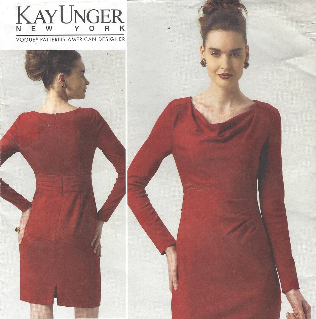 Kay Unger Womens Bias Neckline Dress Ruched and Empire Waist OOP Vogue ...
