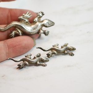Vintage Lang Set of 3 Sterling Lizard Pins Mama and 2 Babies - Etsy