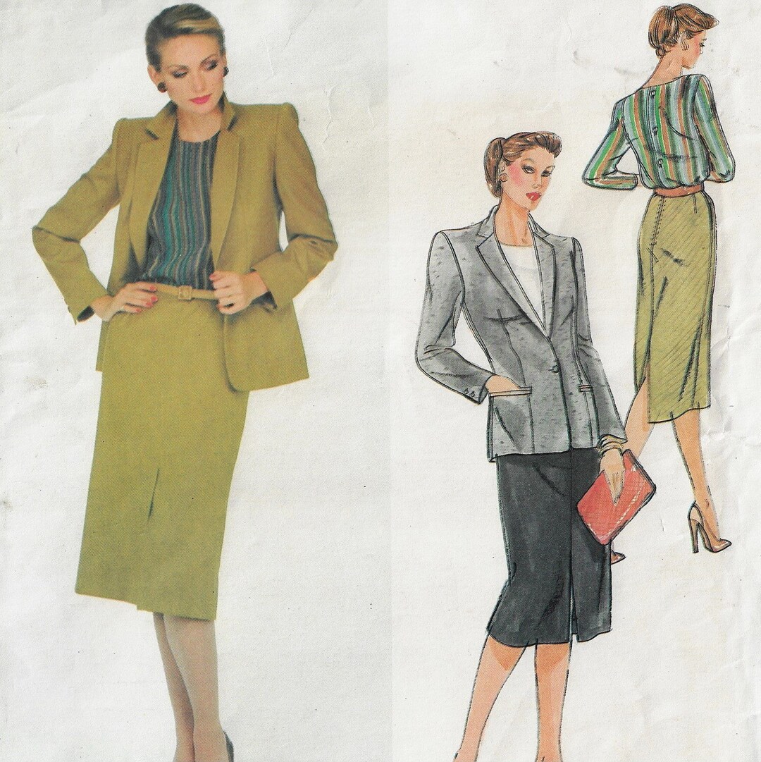 80s Christian Dior Iconic Power Suit Jacket, Skirt & Blouse Vogue ...