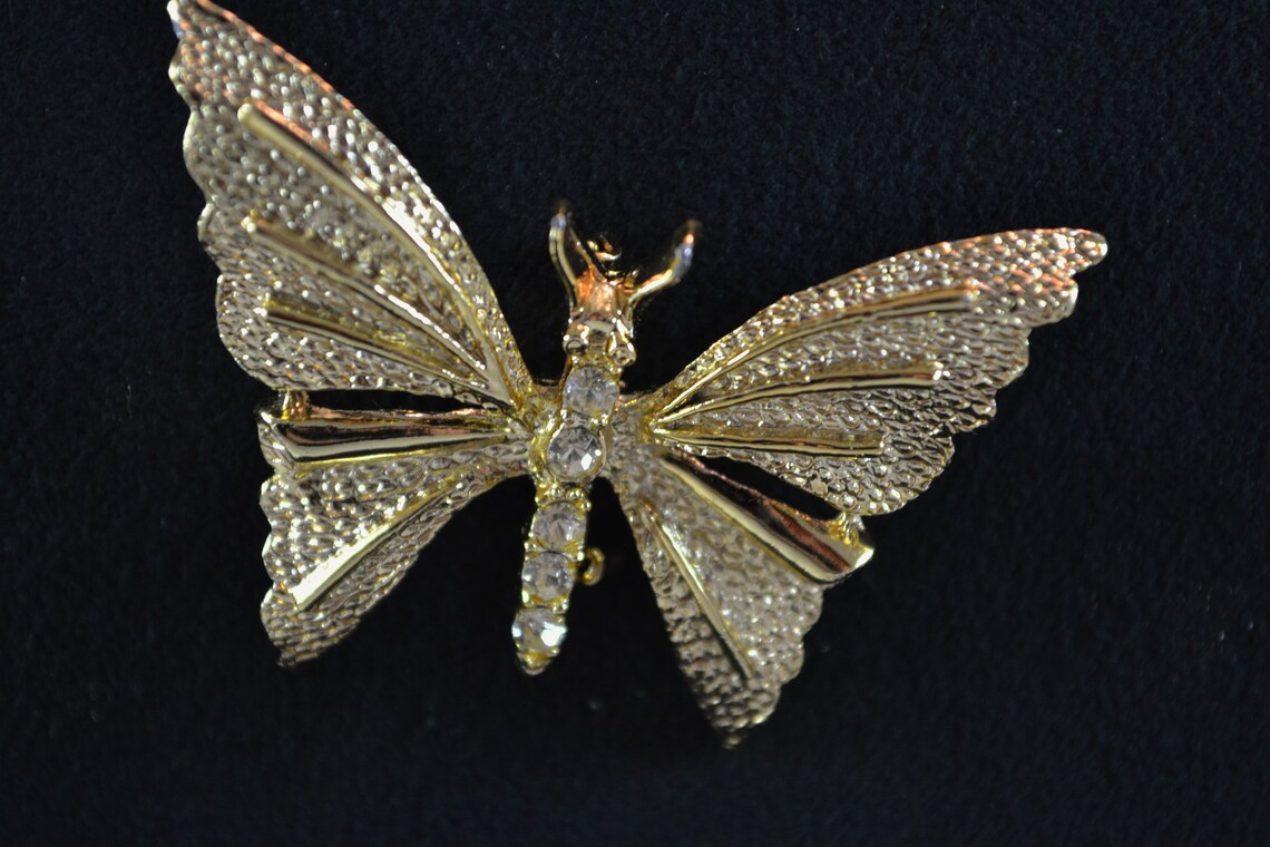 Vintage 80s Gerry's Sparkling Butterfly Brooch Great Lapel - Etsy