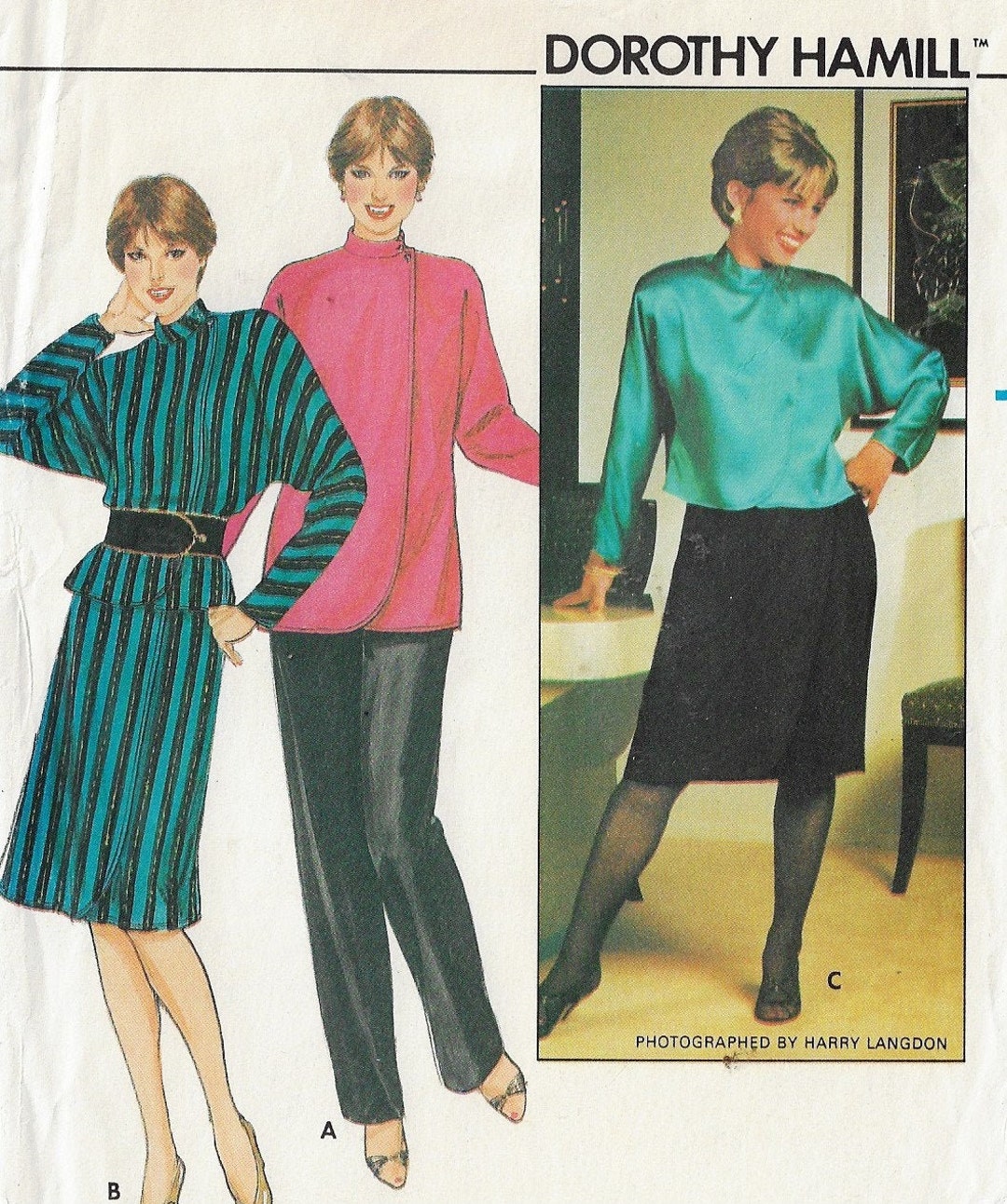 80s Butterick Sewing Pattern 4606 Dorothy Hamill Womens Dolman - Etsy