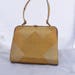 Vintage Gold Metallic Fabric Purse Top Handle Evening Handbag Geometric ...
