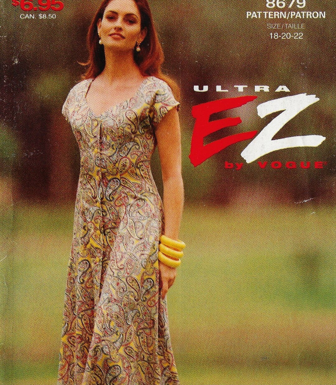 90s Womens Cottage Core Dress Above Ankle Ultra EZ Vogue Sewing Pattern ...