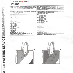 Koos Van Den Akker Womens Patchwork Tote Bag OOP Vogue Sewing Pattern ...