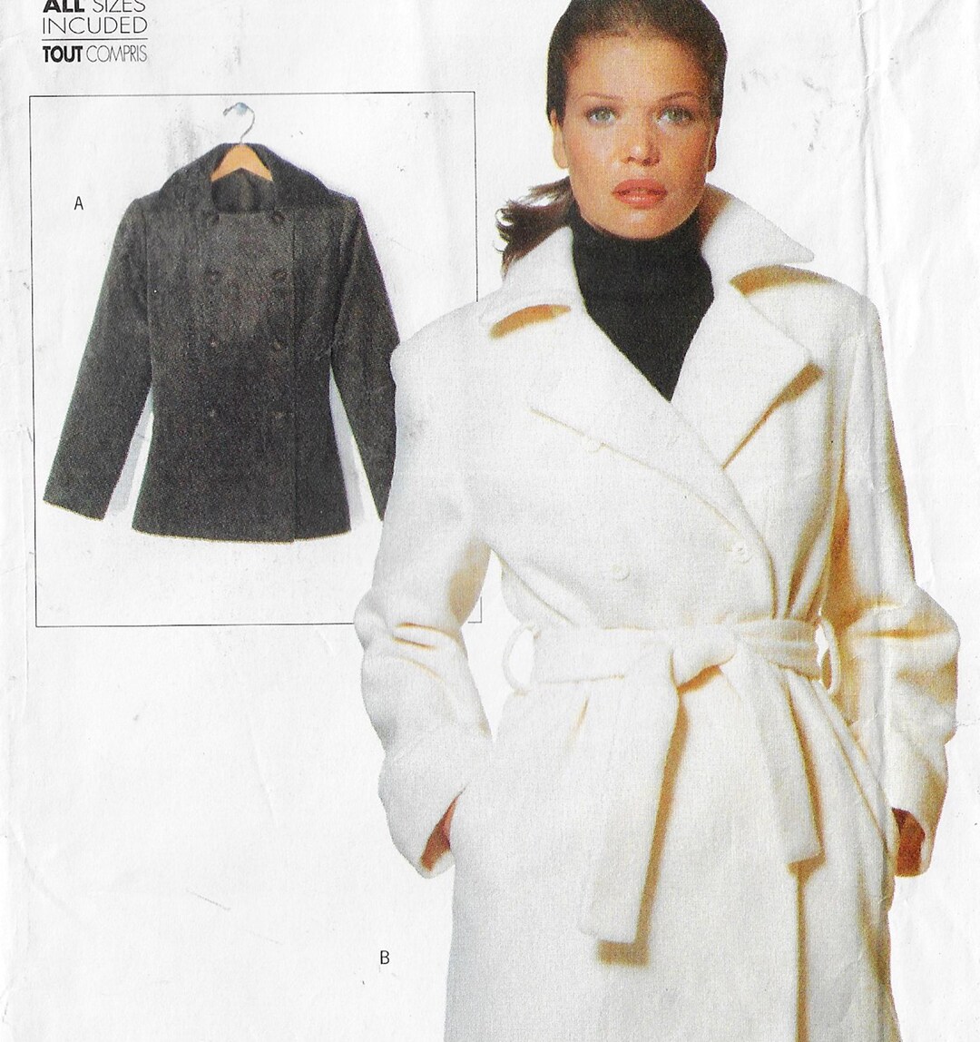 90s Womens Double Breasted Jacket in Two Lengths Below Hip or Above ...