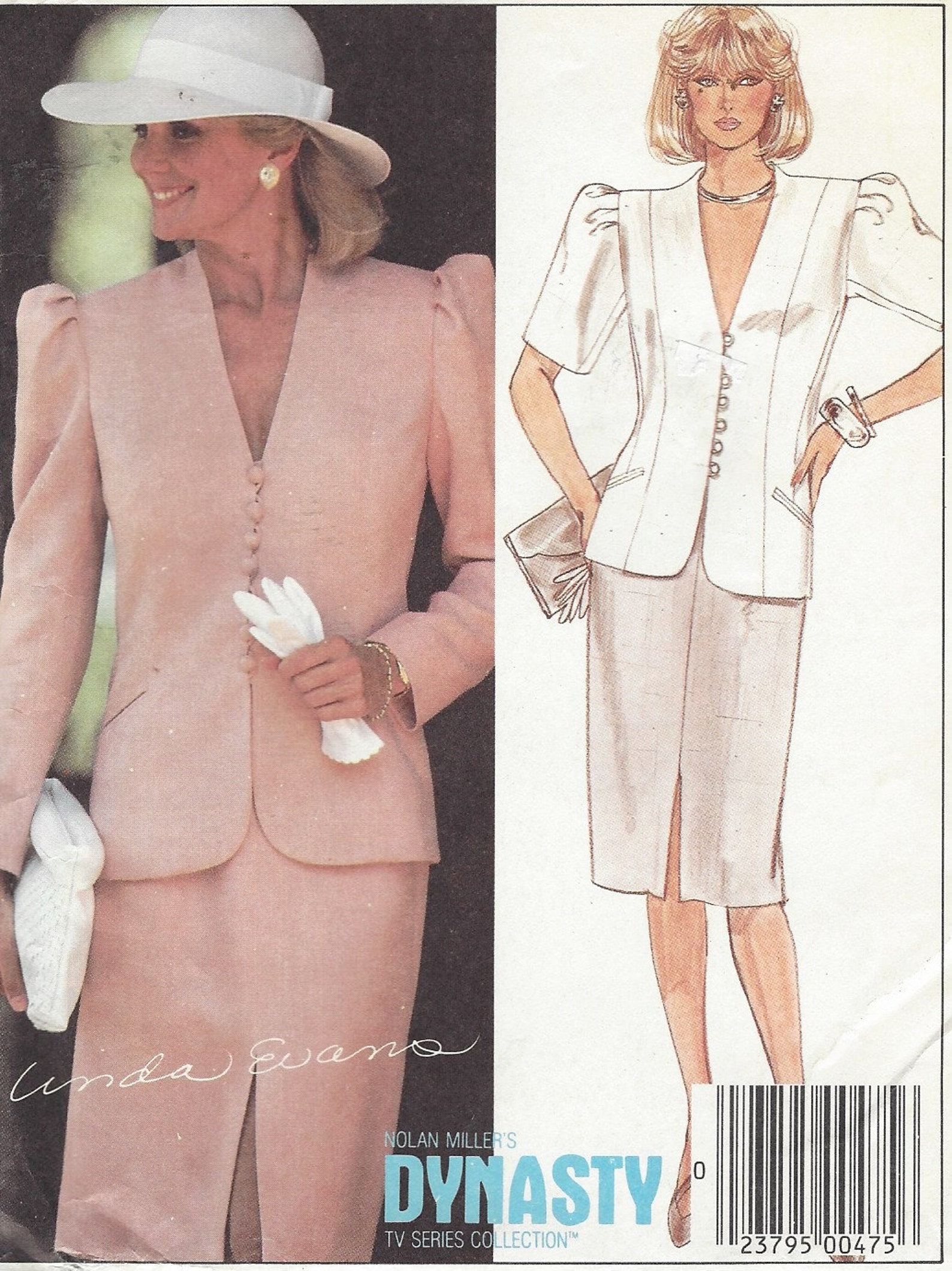 80s Linda Evans Princess Seam Jacket and Pencil Skirt Dynasty Patterns ...