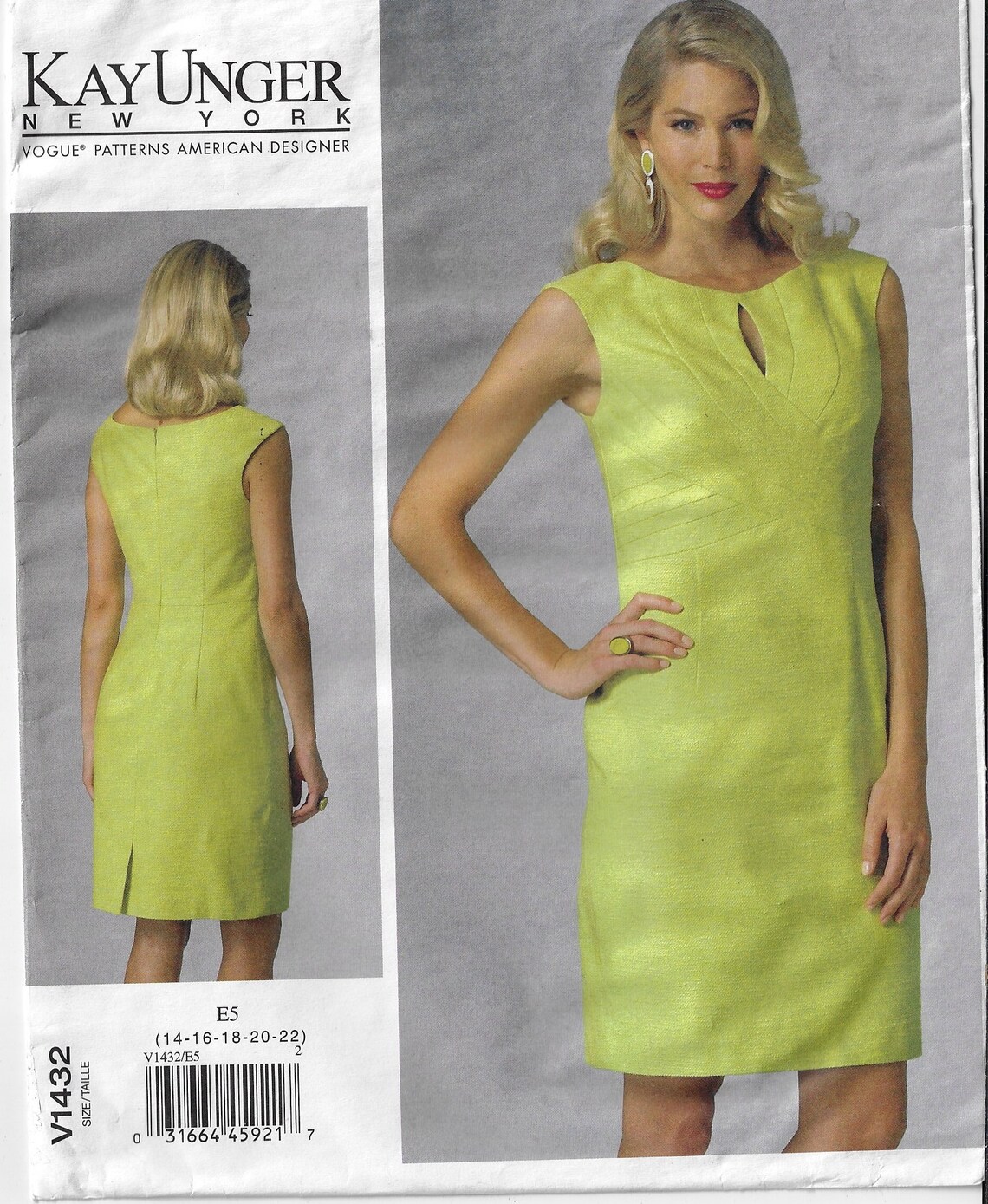 Kay Unger Womens Seam Detail Dress OOP Vogue Sewing Pattern - Etsy
