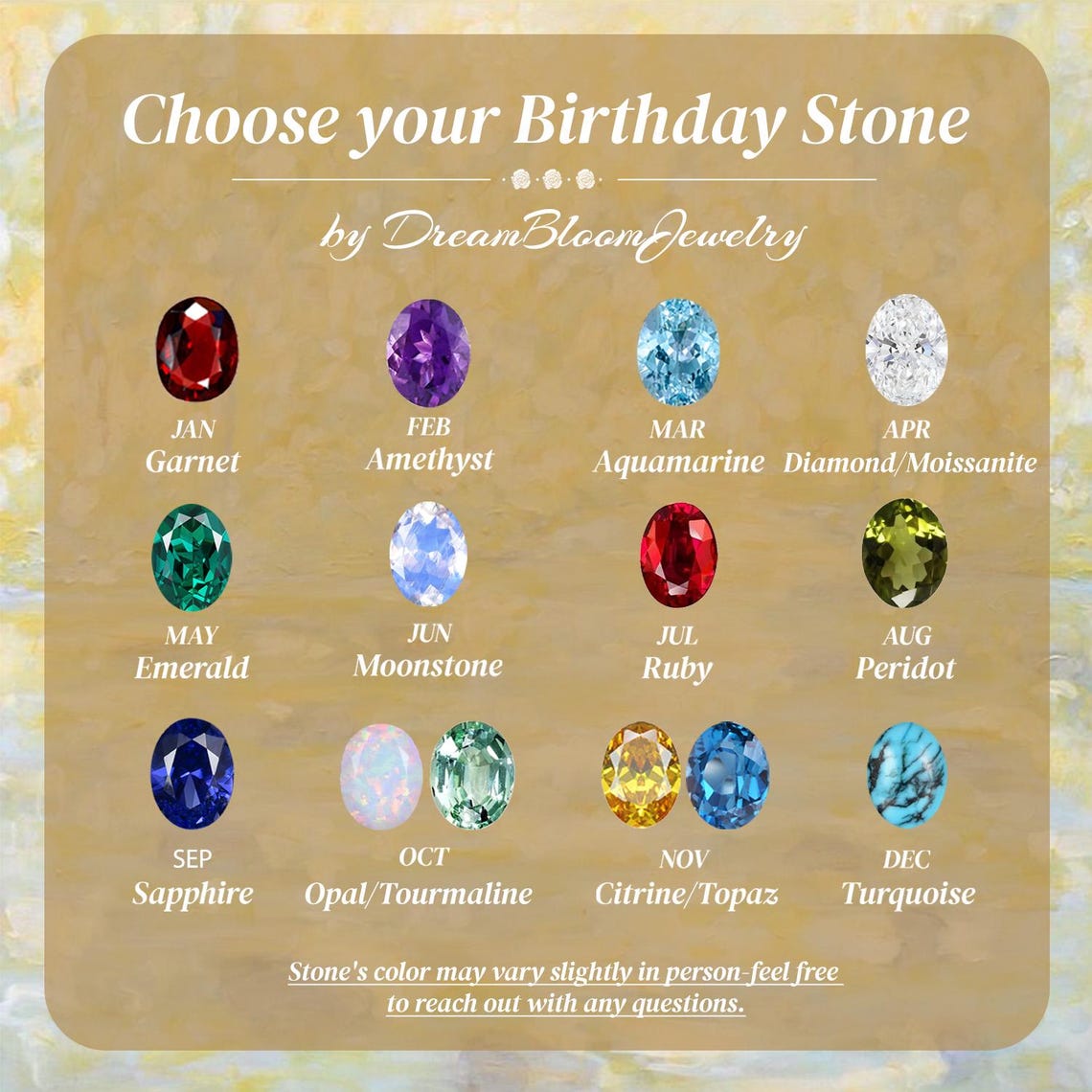 Custom Multi Birthstone Oval Signet Ring Personalized Five Stones Ring ...
