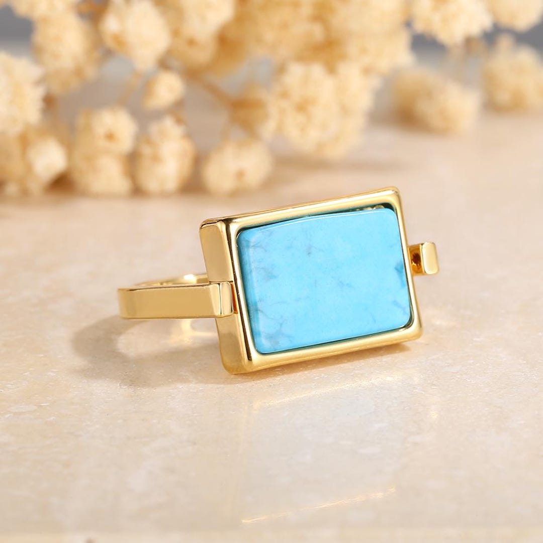 Vintage Spinning Signet Ring Flip Reversible Ring Blue Stone Lapis ...