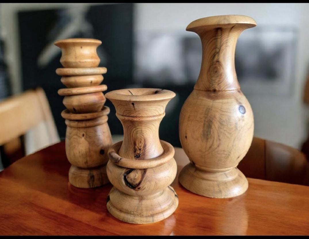 Sets of 3, Hand Crafted Australian Native Pine Bud Vases - Etsy Australia