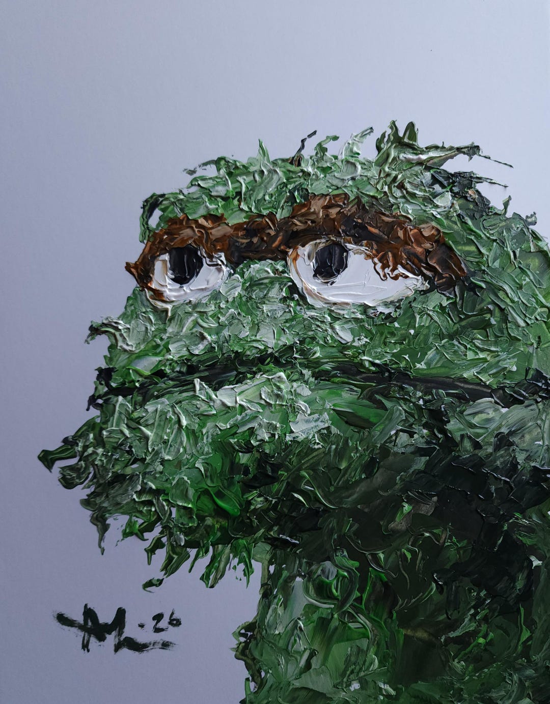 Textured Oscar Muppet, Original Palette Knife Art 11x14 Inches - Etsy