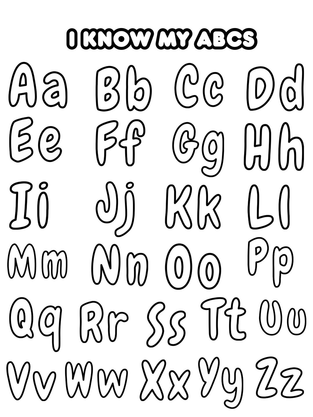 ABC Coloring Page | Alphabet Printable Worksheet | I Know My Abcs ...