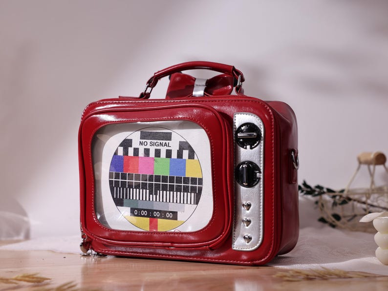 Retro TV Ita Backpack With Clear Display Window, Anime Pin Display Bag ...
