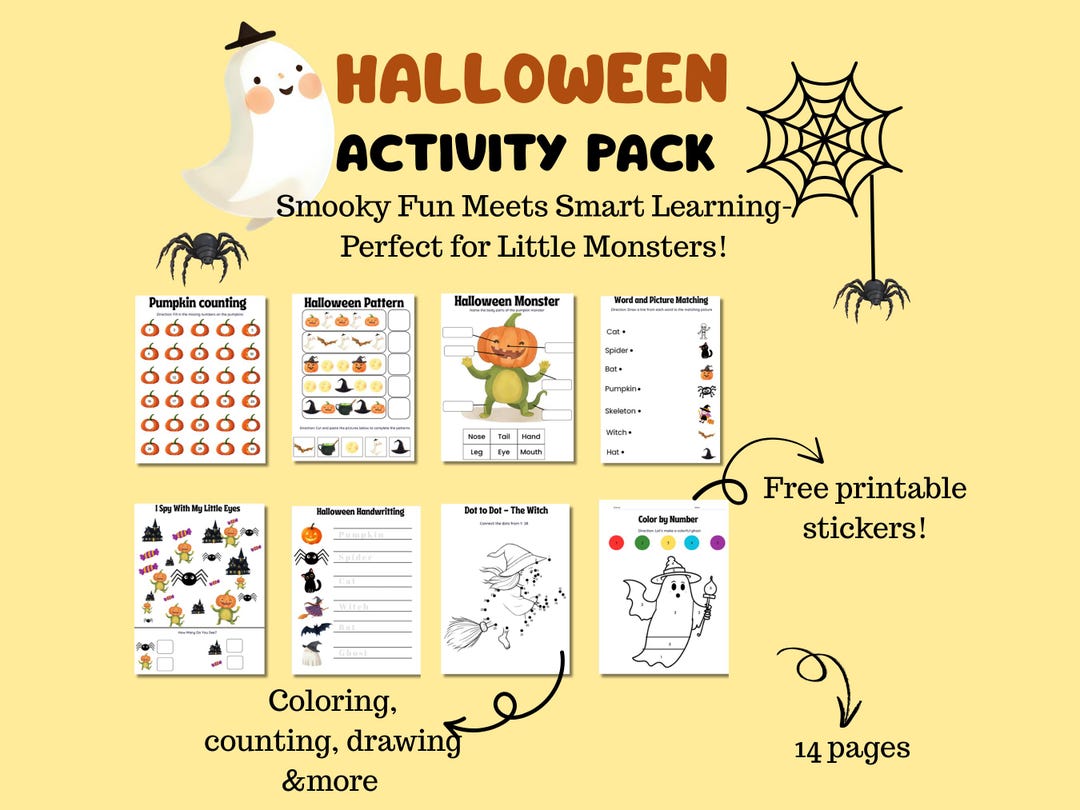 Halloween Activity Pack: Preschool & Kindergarten Worksheets (digital ...