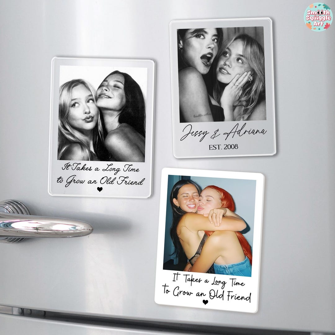Personalized Best Friend Photo Magnet, Custom BFF Portrait Fridge ...