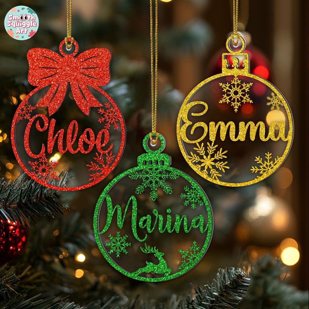 Personalized Christmas Acrylic Ornaments With Name, Custom Name ...