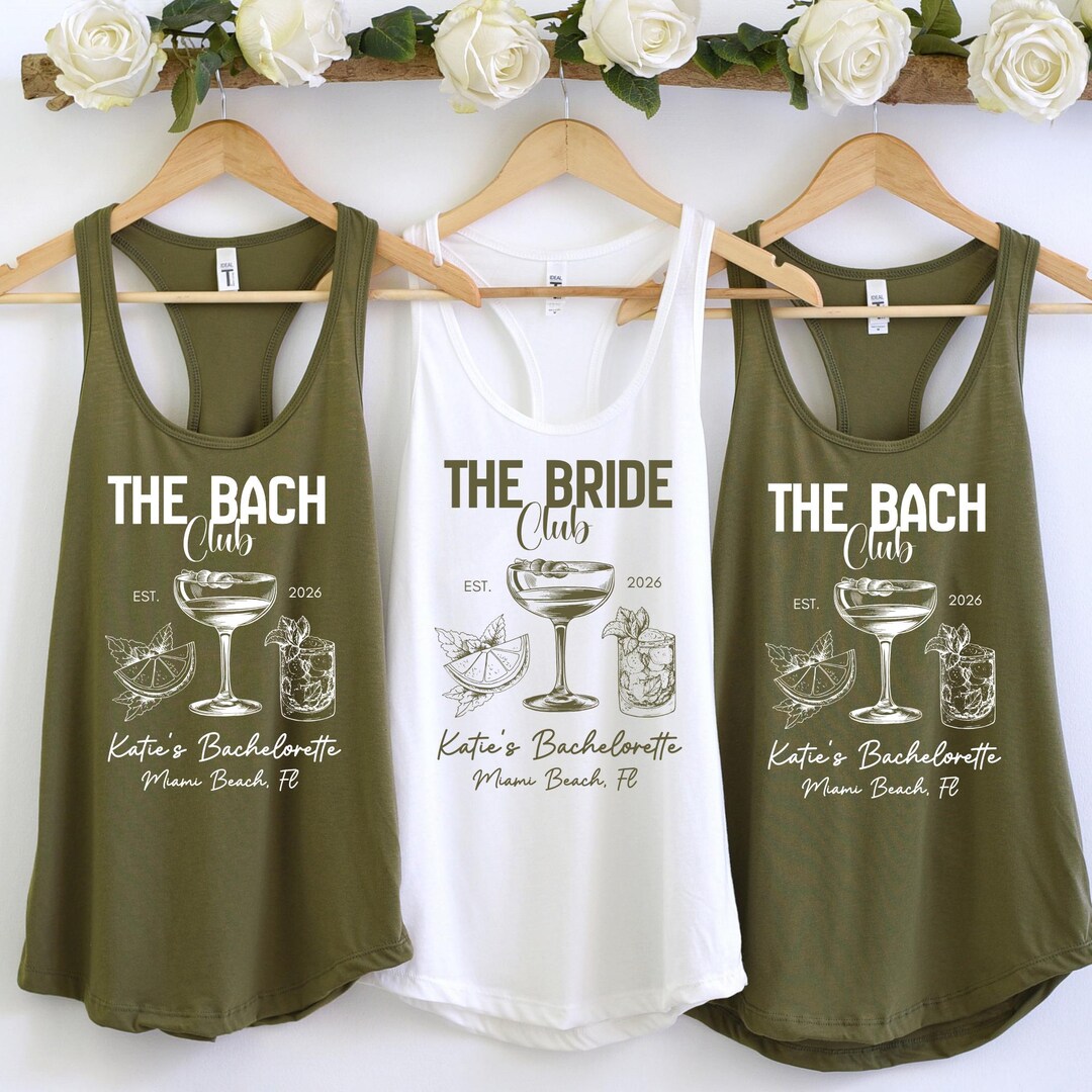 Matching Bridal Party Tank Tops, Custom Name Bride Club Tanktop ...