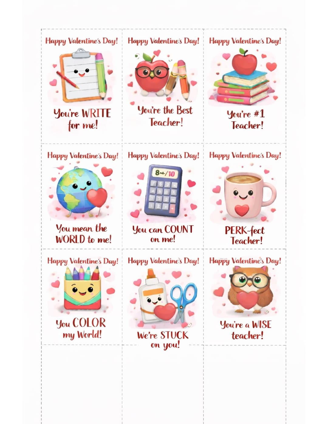 Printable From Students to Teachers Valentine's Day Cards | Classroom ...