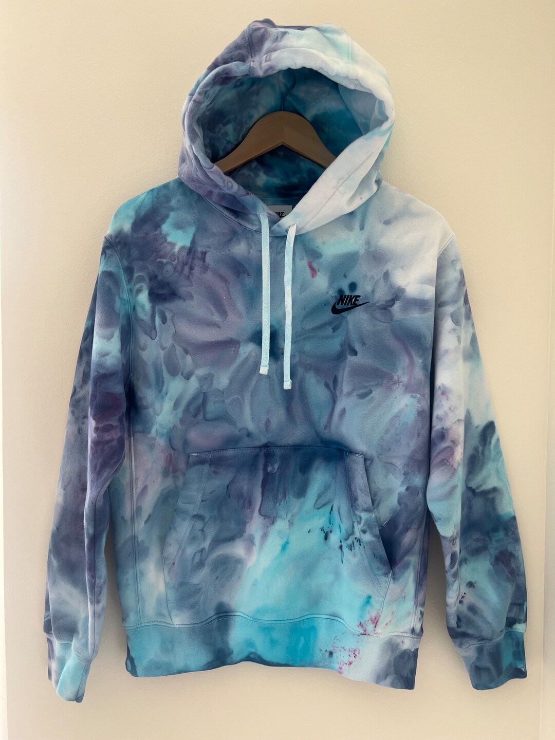 Hand Dyed Hoodie / Blue Turquoise / Tie Dye Blue Hoody / Unique Custom ...
