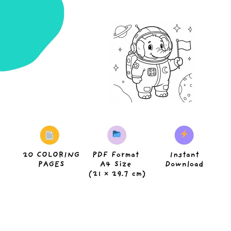 Space Animals Coloring Pages for Kids | 20 Cute Astronaut Printable ...