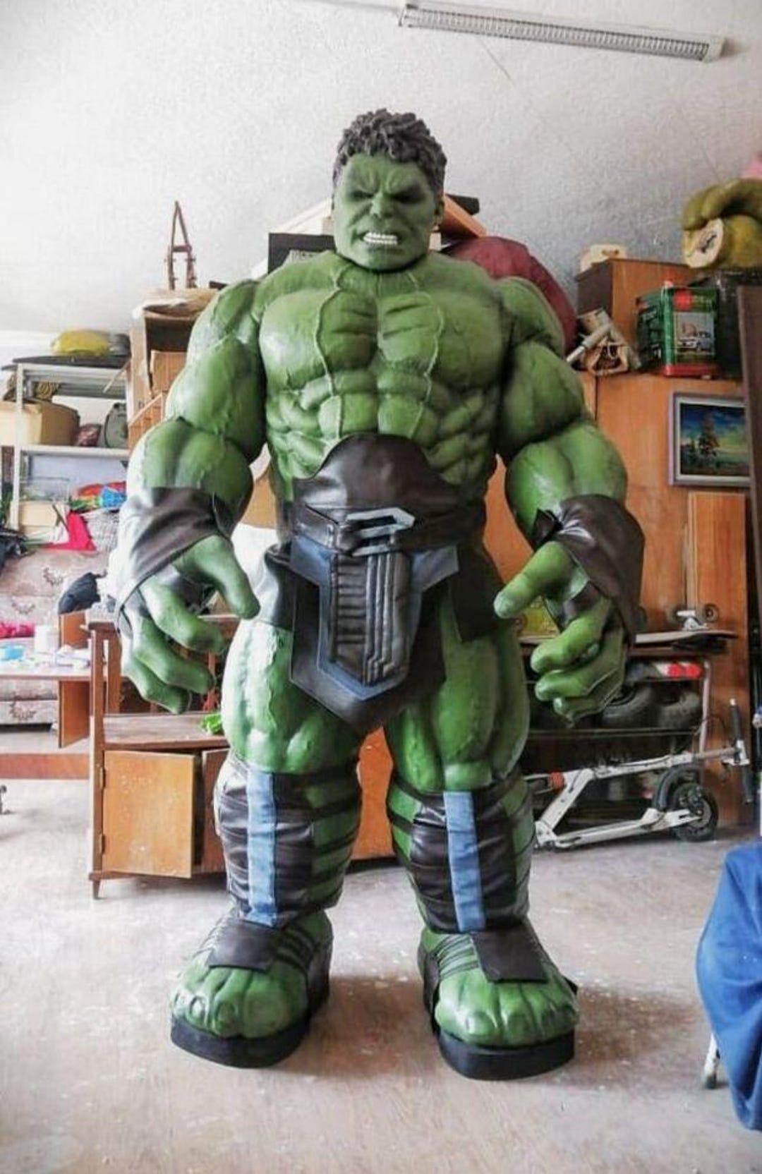 Hulk Cosplay Costume Full Set – Muscle Suit, Green Skin, Wig & Pants ...