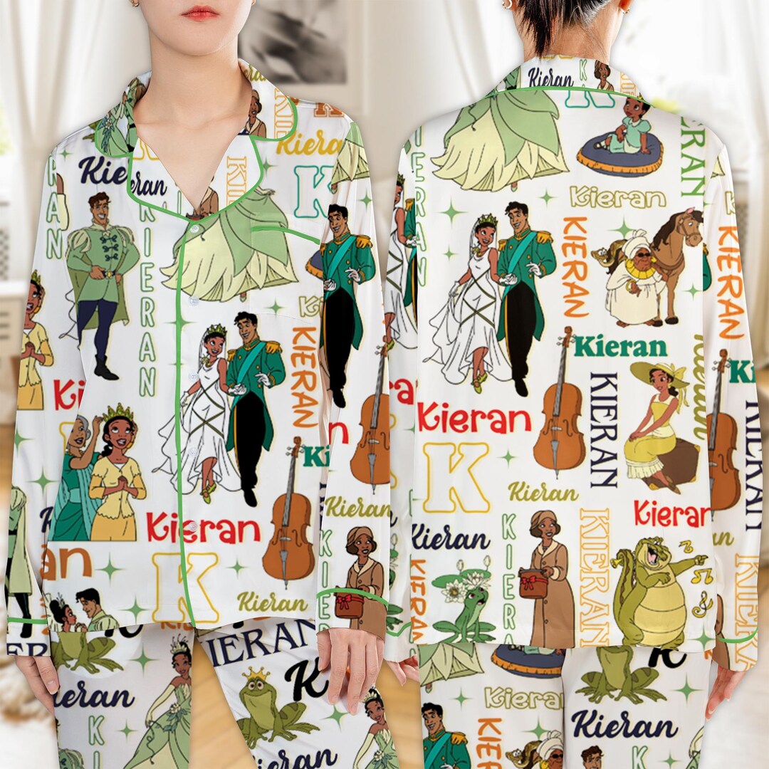 Personalized Tiana Princess Pajamas Set Princess and the Frog ...