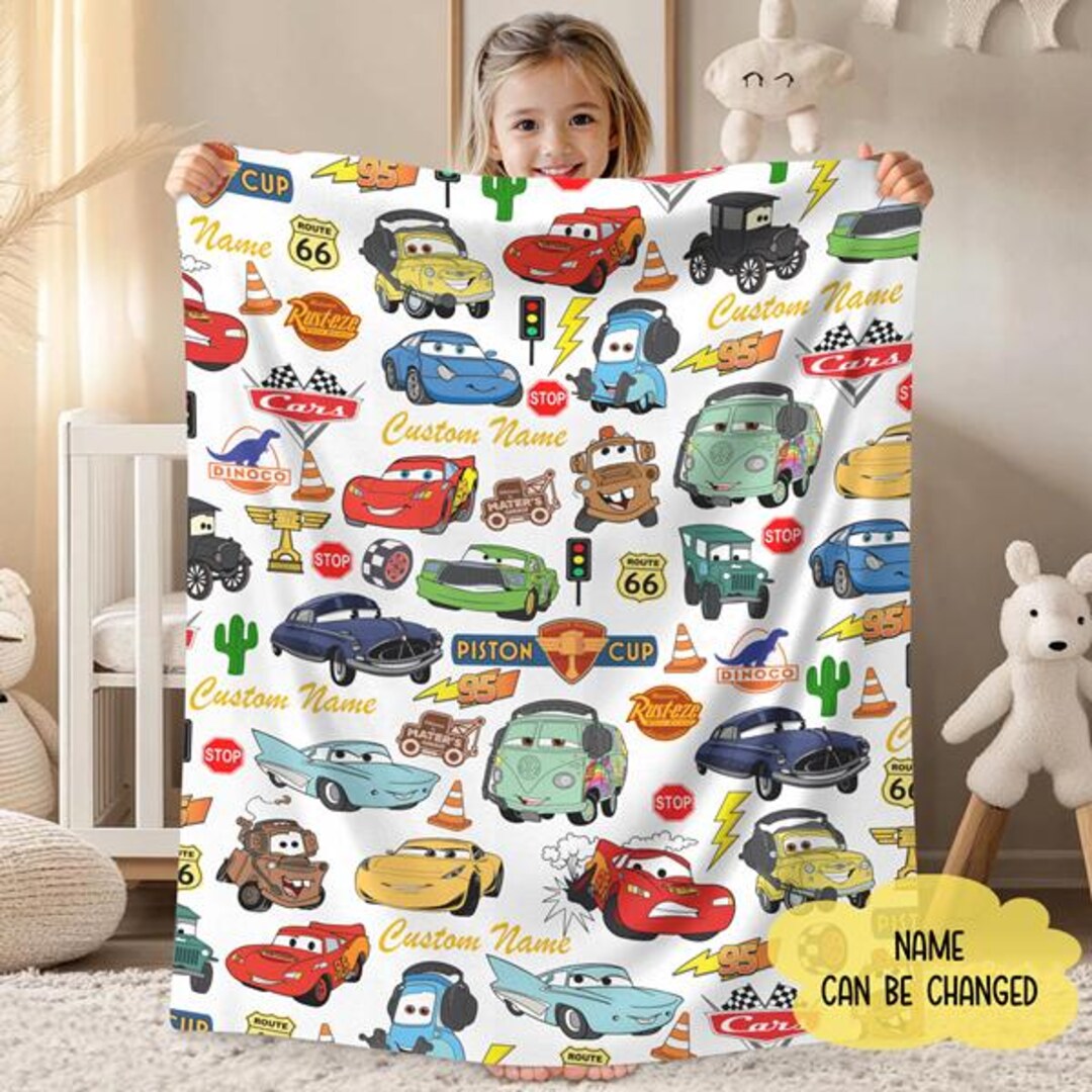 Personalized Cars Movie Blanket, Cars Land Blanket, Lightning Mcqueen ...
