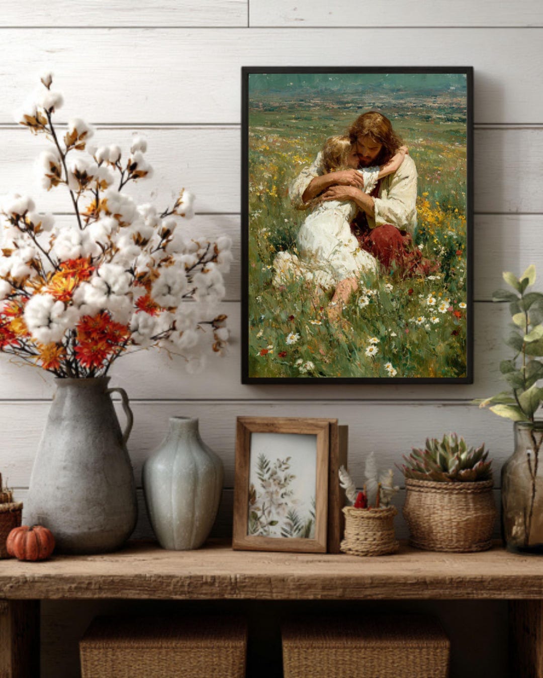 Jesus Hugging Girl Canvas – Spiritual Oil Painting, Christian Wall Art ...