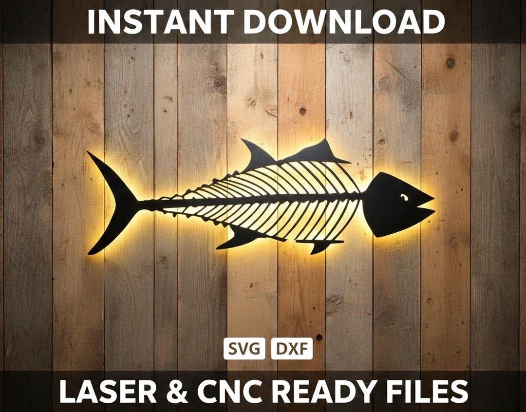 Tuna Fish Skeleton Plasma & Laser Ready DXF+SVG - Etsy